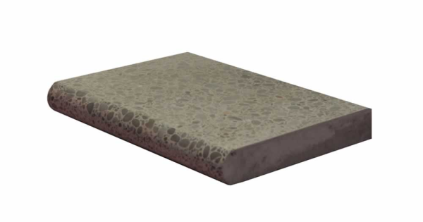 Concrete Bullnose Coping Paver - Honed 600 x 300mm Natural