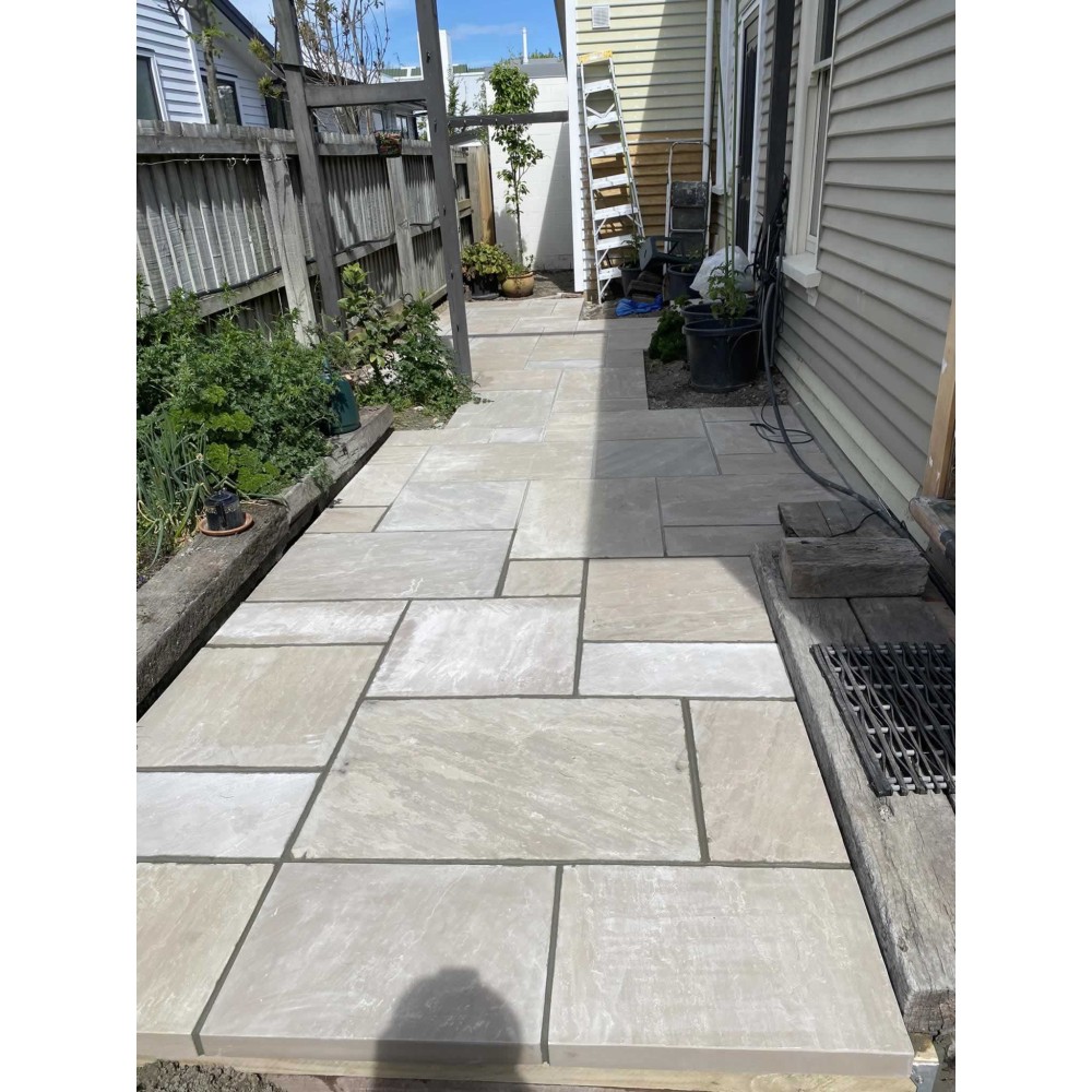 indian, sandstone, paver, natural, split, 600, 600mm, walnut, paving